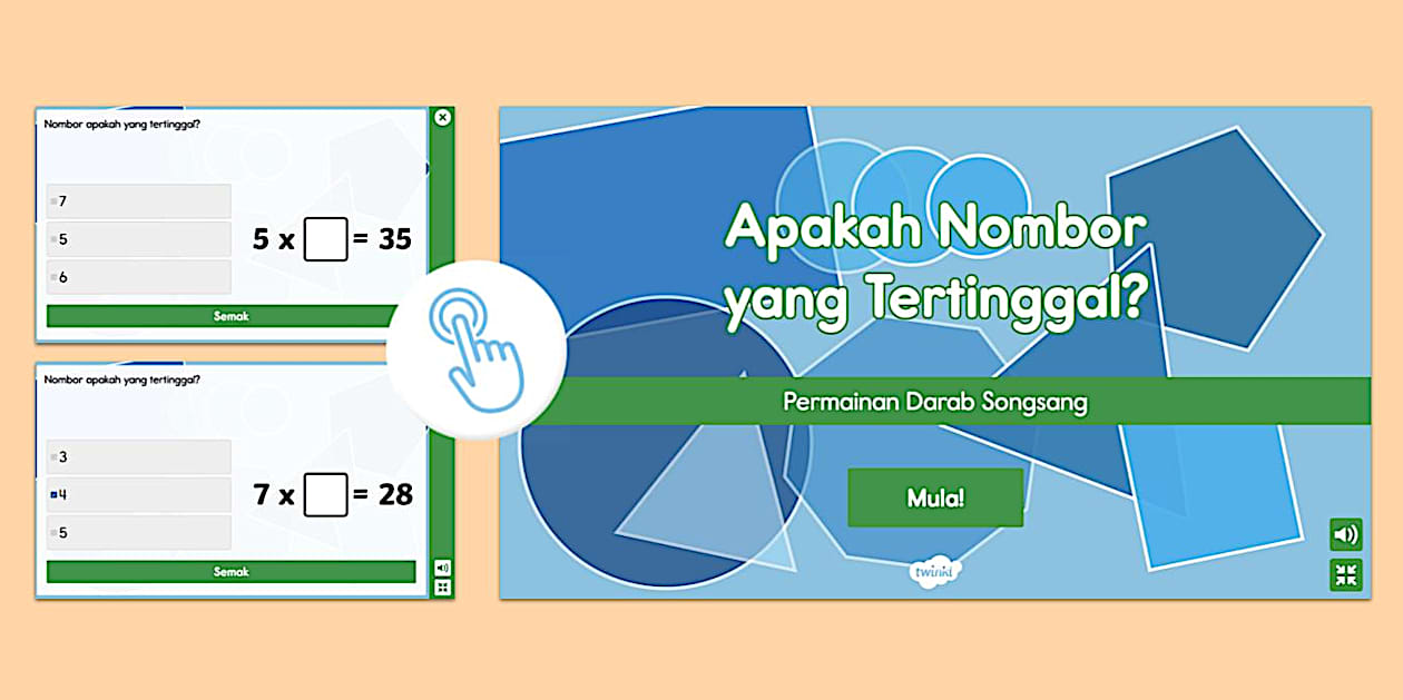 Permainan Interaktif Matematik - Darab Songsang Fakta Asas