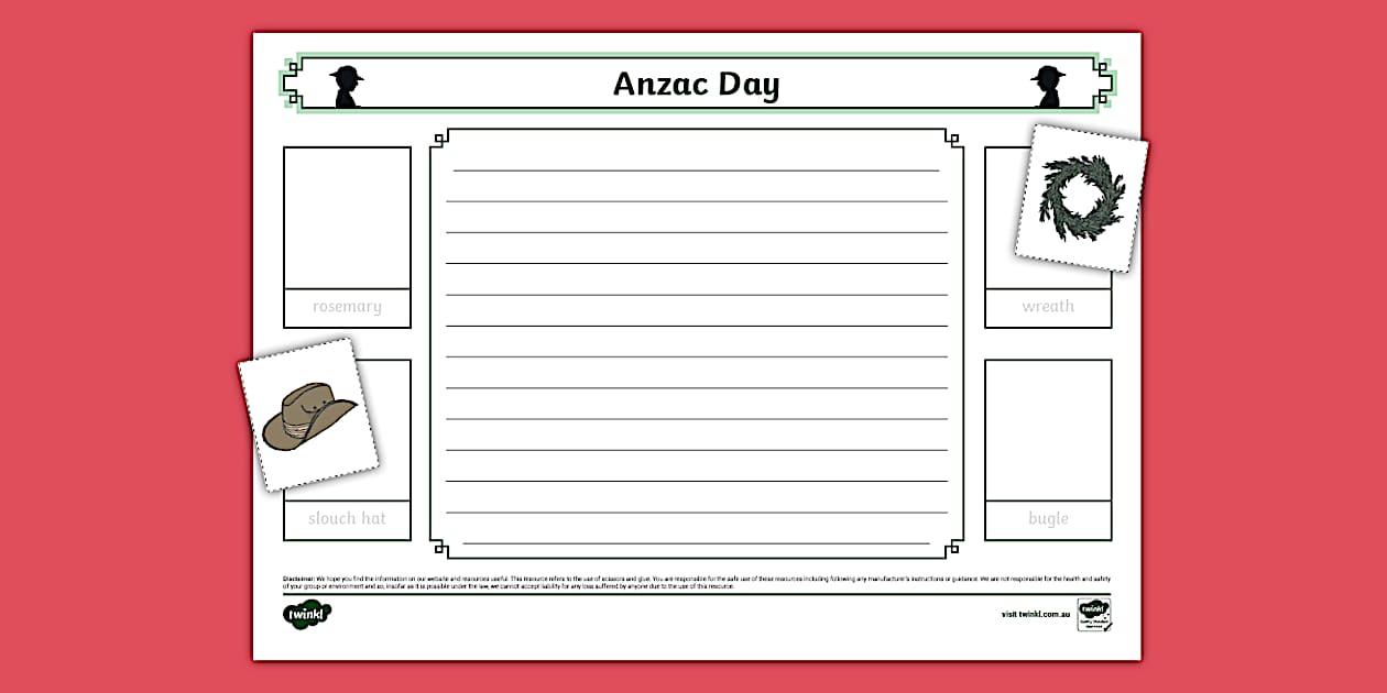 Anzac Day Cut and Write Activity (Hecho por educadores)
