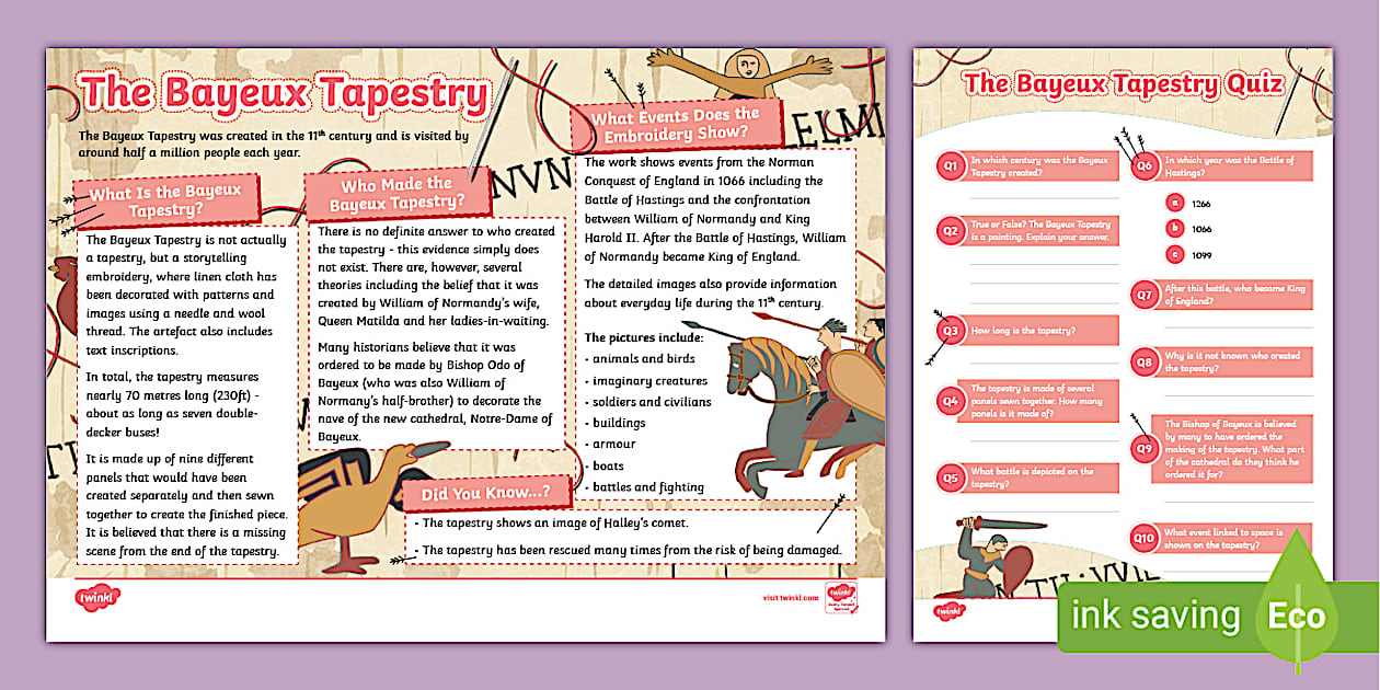 Bayeux Tapestry Fact File (teacher made) - Twinkl