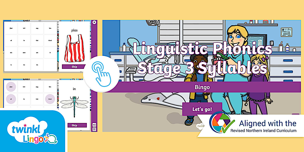 Linguistic Phonics Stage 3 Syllables Bingo Game