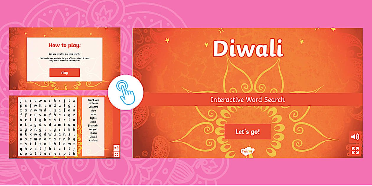 Diwali Interactive Word Search - Twinkl