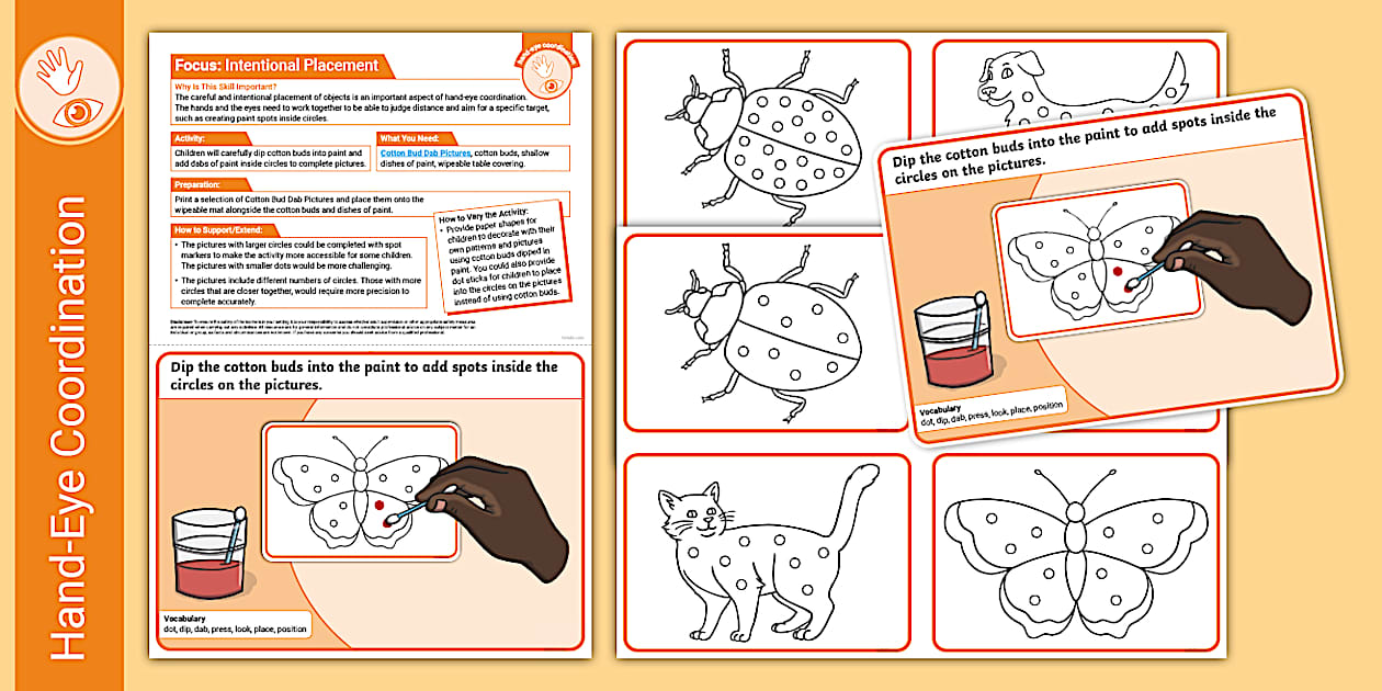 Fine Motor Skills Hand-Eye Coordination Cotton Bud Pictures