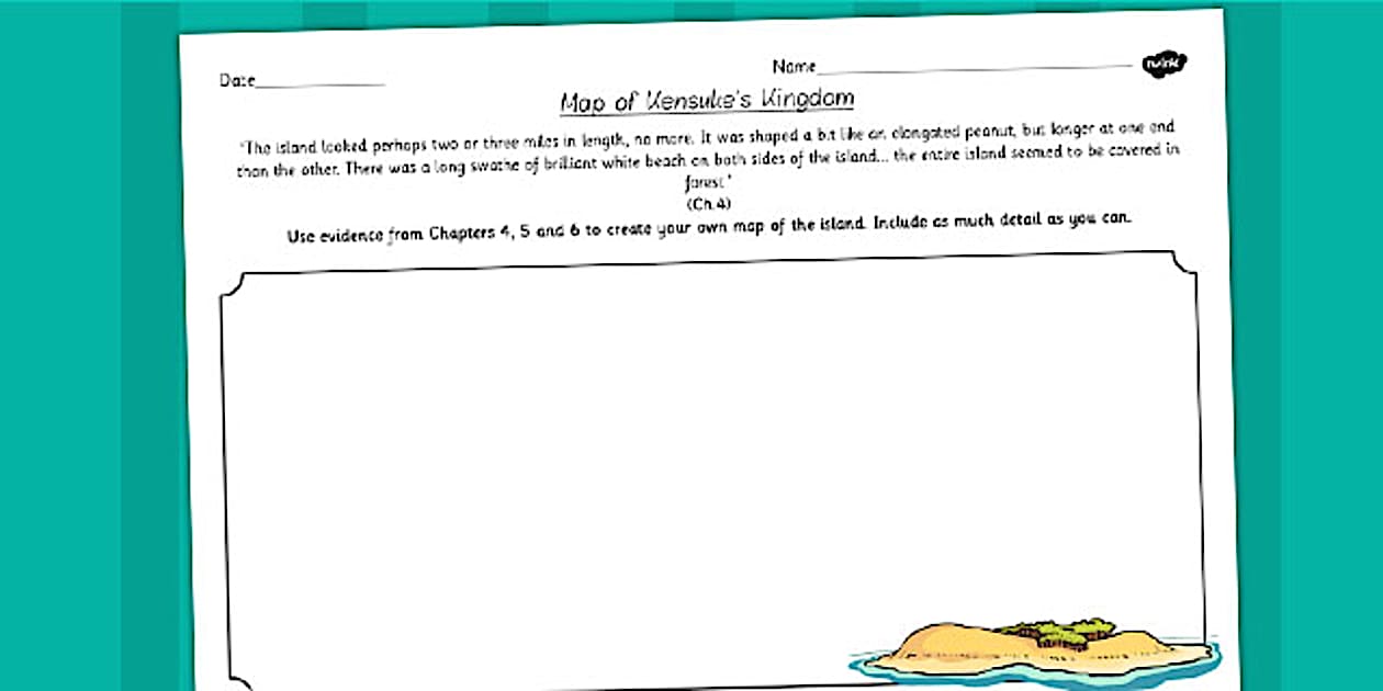 Kensuke's Kingdom Map Drawing Activity Worksheet - Twinkl