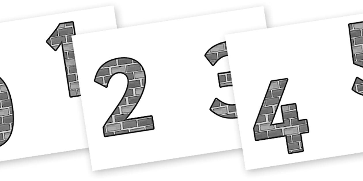Editable Castles & Knights 0-9 Display Numbers (Bricks)