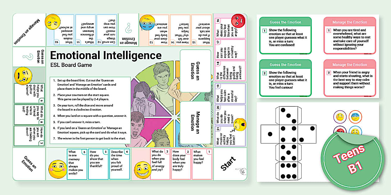 Emotional Intelligence Board Game for Teens (teacher made)