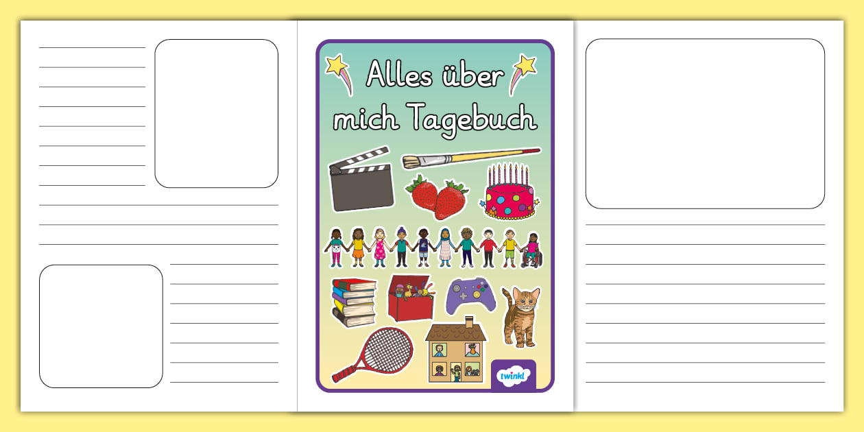Alles über mich Tagebuch - Schreibvorlage