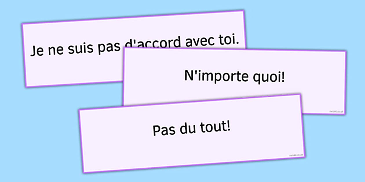 D'accord/Pas d'accord Cartes (teacher made) - Twinkl