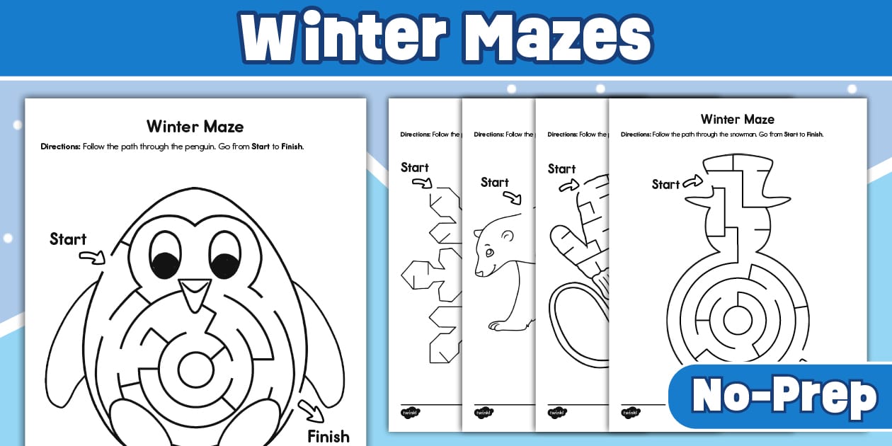 Brrr-illiant Winter Mazes for PreK-1st Grade