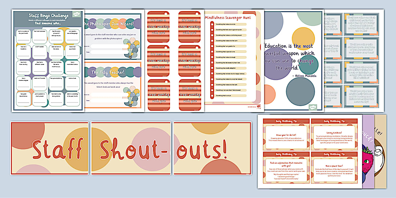 Staff Wellbeing Week Pack (teacher made) - Twinkl