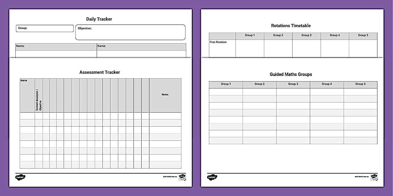 Guided Maths Group Templates - Twinkl