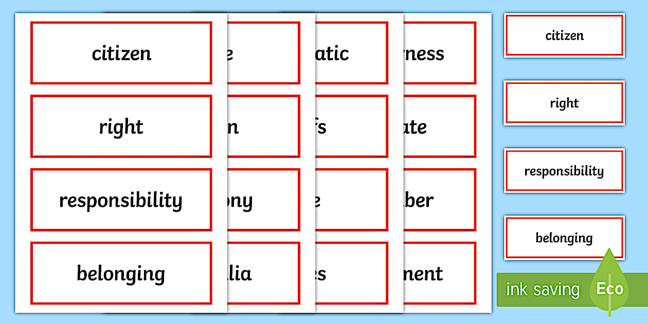 Australian Citizenship Day Vocabulary Word Cards - Twinkl
