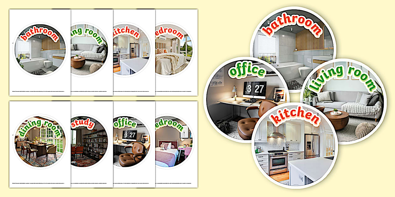 Homes Vocabulary Circle Display Photo Cut-Outs - Twinkl