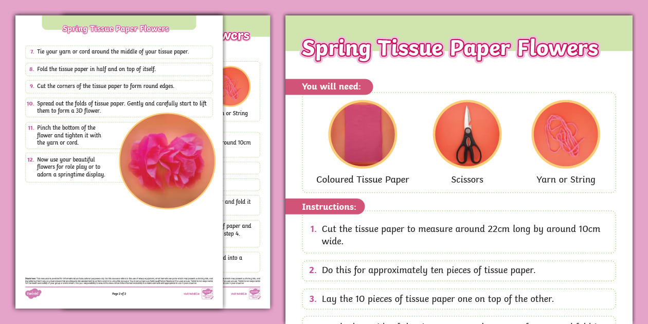Spring Tissue Paper Flowers (teacher made) - Twinkl