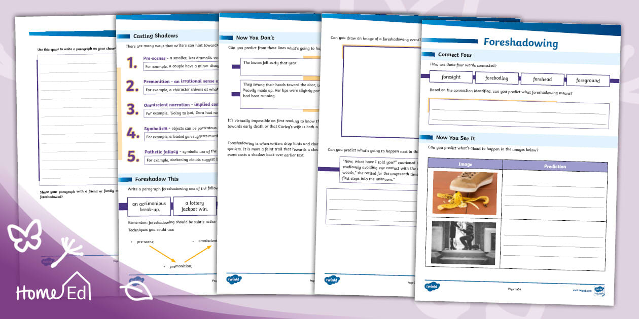 Secondary English Cheat Sheet: Foreshadowing (teacher made)