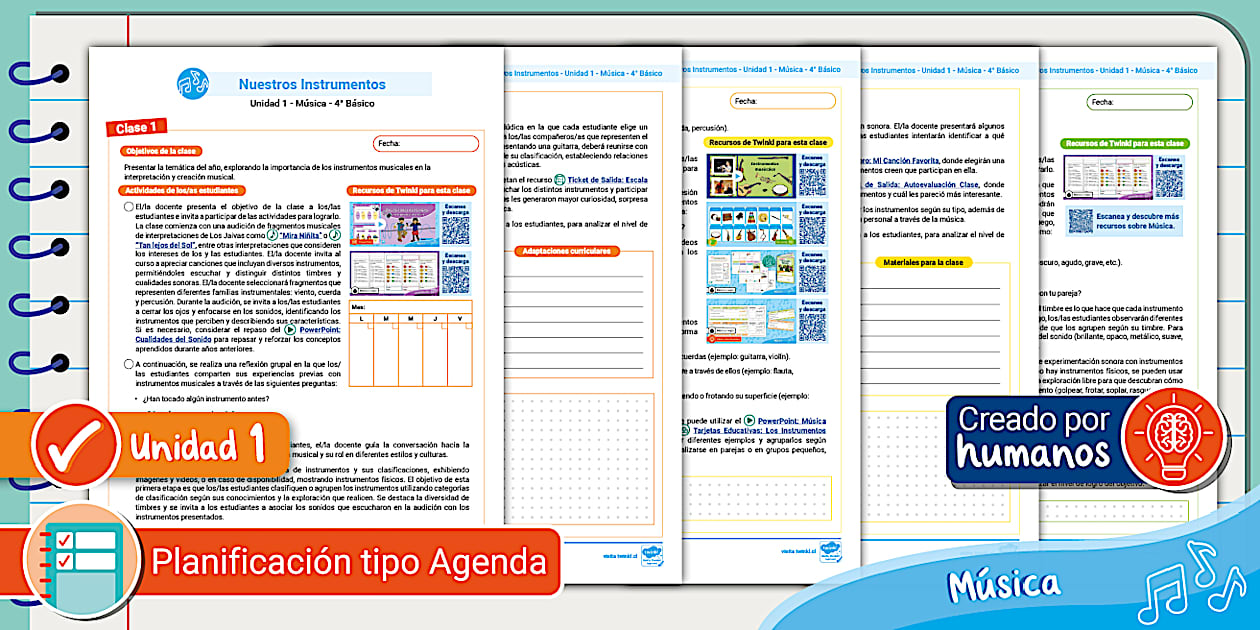 Planificación | agenda | Música | 4º Básico | Profesores