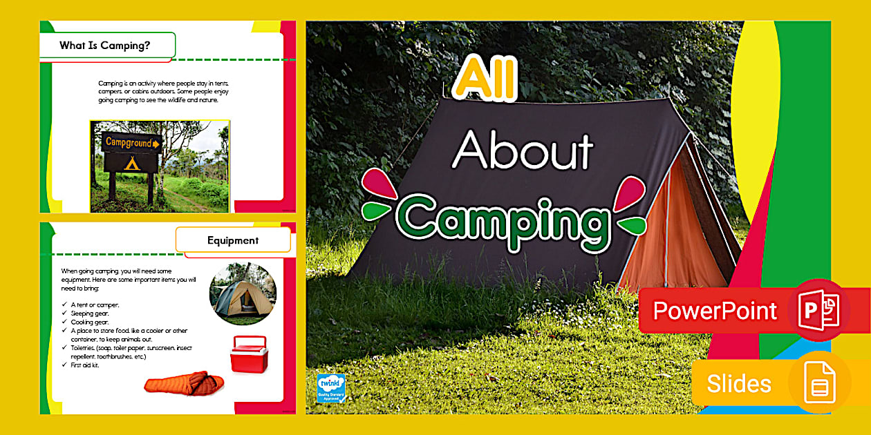 All About Camping PowerPoint & Google Slides for K-2nd Grade