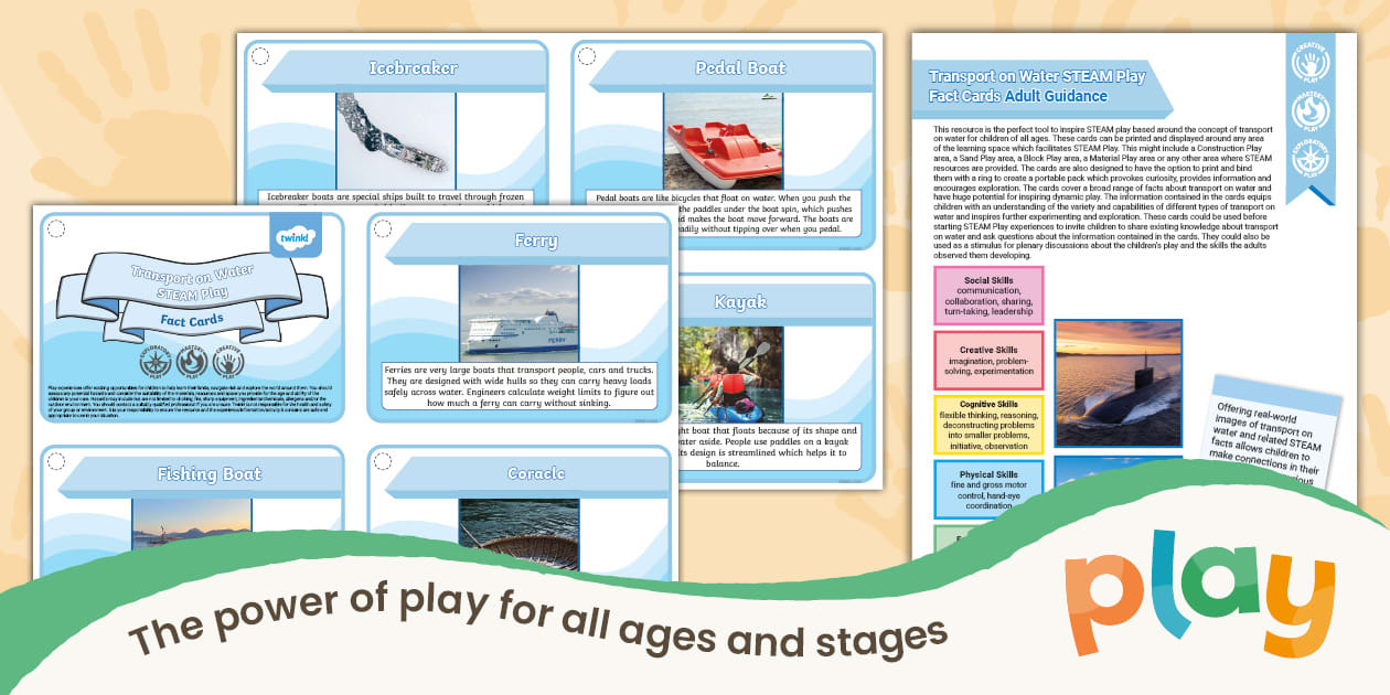 Transport on Water STEAM Play Fact Cards (teacher made)