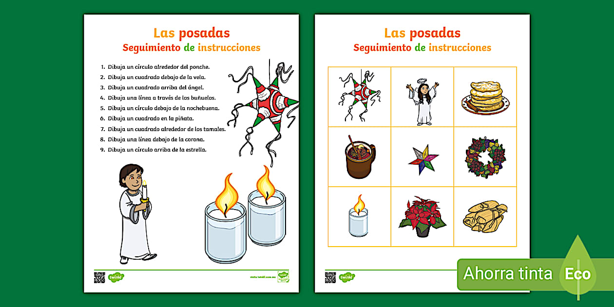 Las posadas - seguimiento de instrucciones - Twinkl
