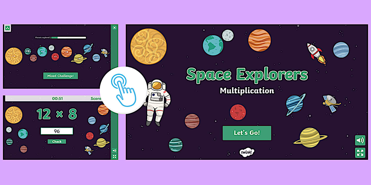 Interactive Space Explorers Multiplication Game | Twinkl Go!