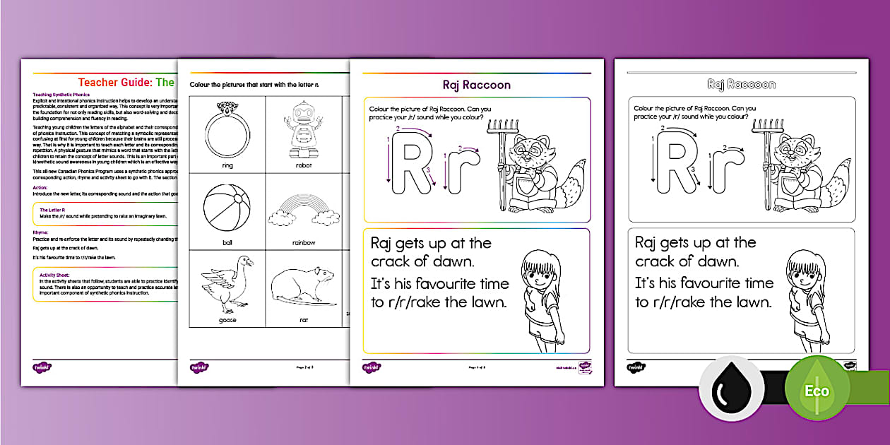 Phonics Letter R Activity Sheet | Canada Phonics - Twinkl