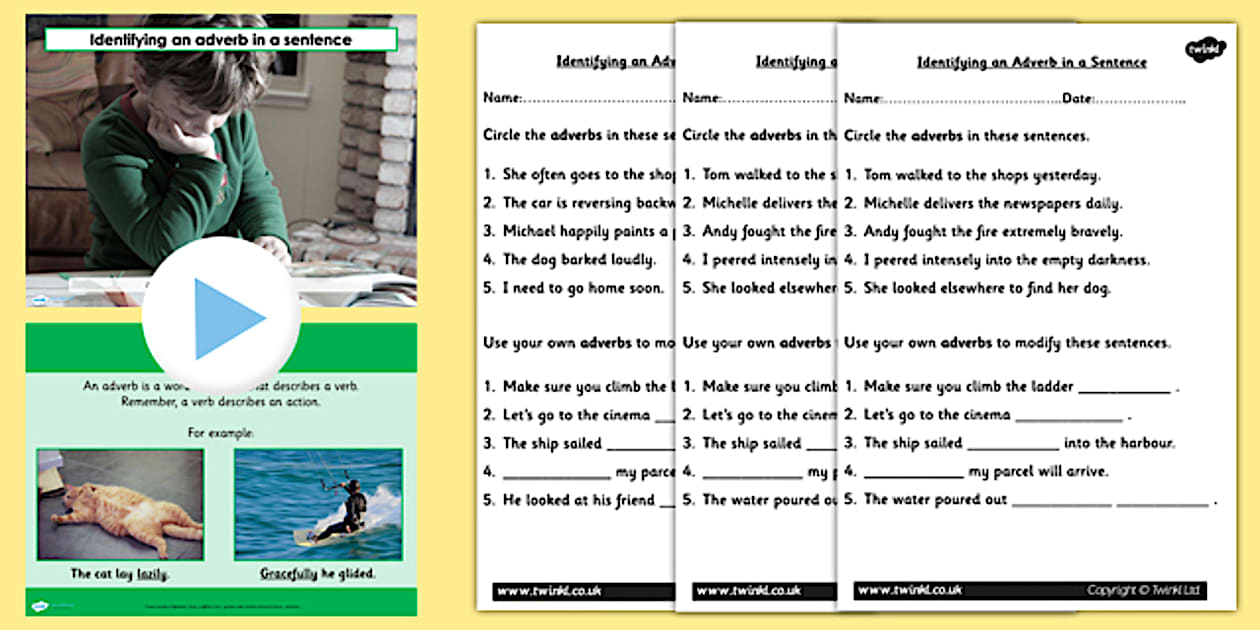 Adverbs Modifying Verbs Worksheet | Language Conventions