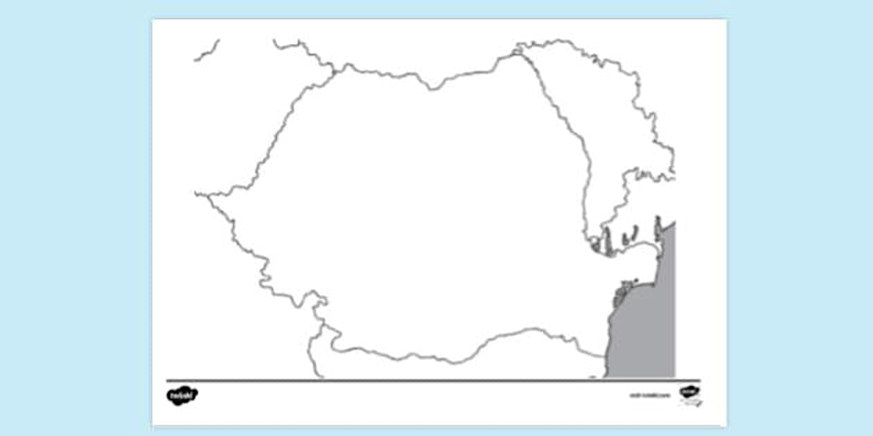 Romania: Blank Map Colouring Sheet (teacher made) - Twinkl
