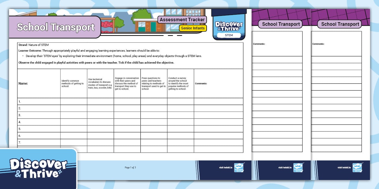 STEM (Nature of STEM) School Transport Assessment Tracker
