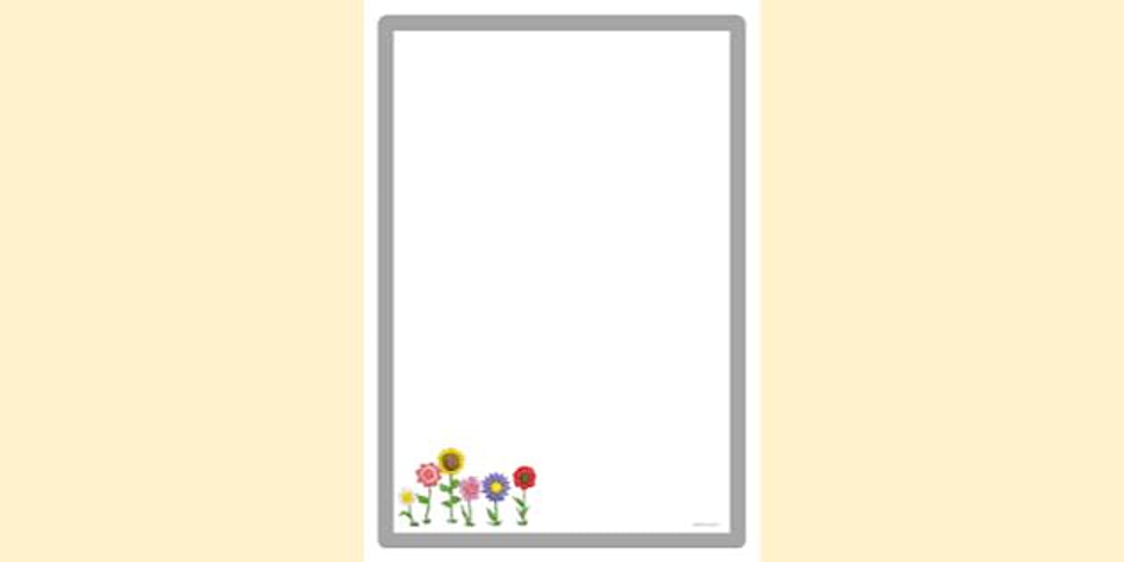 Simple Blank Flower Garden Border | Page Borders | Twinkl