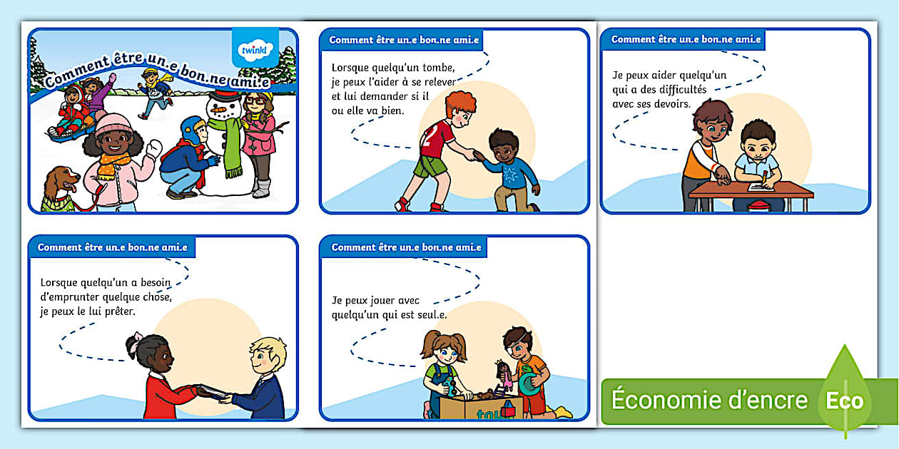 Flashcards : Comment être un.e bon.ne ami.e ? - Twinkl