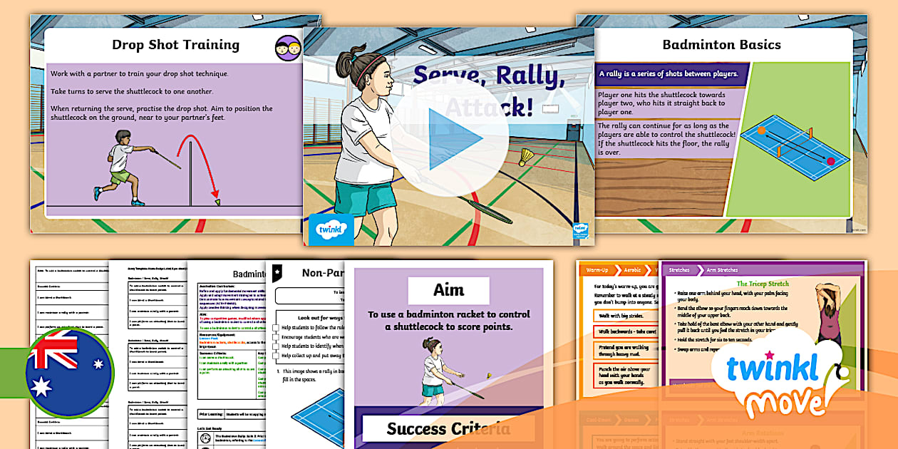 Move PE Year 4 Badminton Lesson 4: Serve, Rally, Attack!