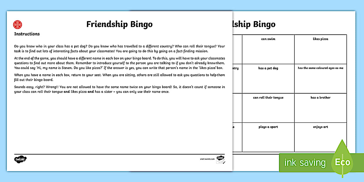 Editable Middle East Back to School New Class Friendship Bingo