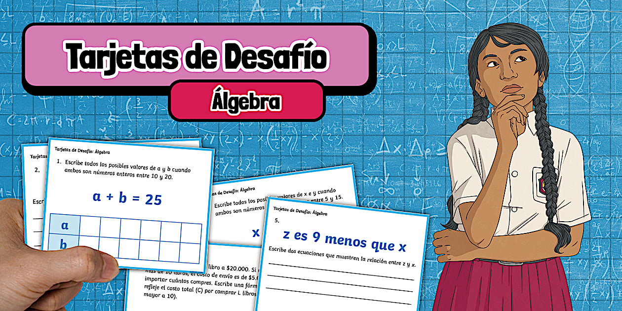 Tarjetas de Desafío: Álgebra - Twinkl Colombia