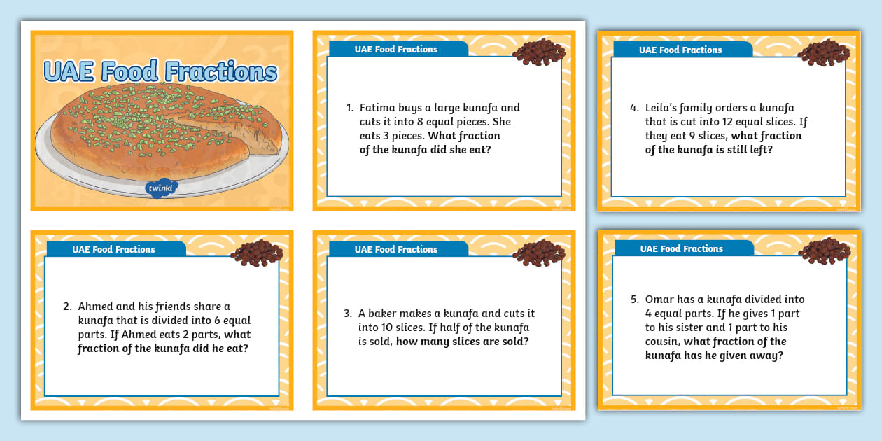 UAE Themed Fraction Problems (teacher made) - Twinkl