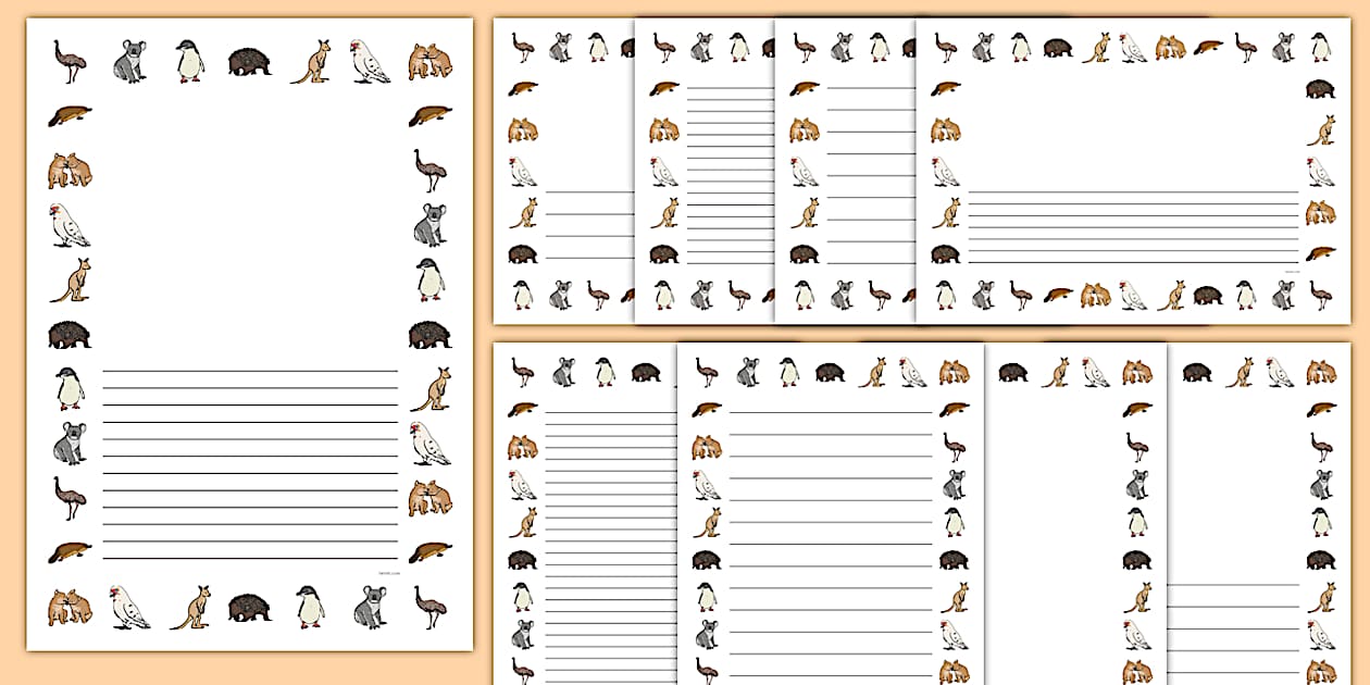Editable Australian Animals Page Borders (teacher made)
