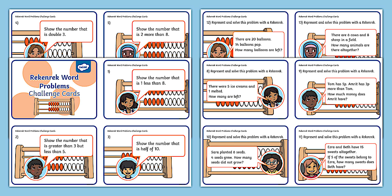 👉 Rekenrek Cards | Word Problems Challenge | Twinkl Maths KS1