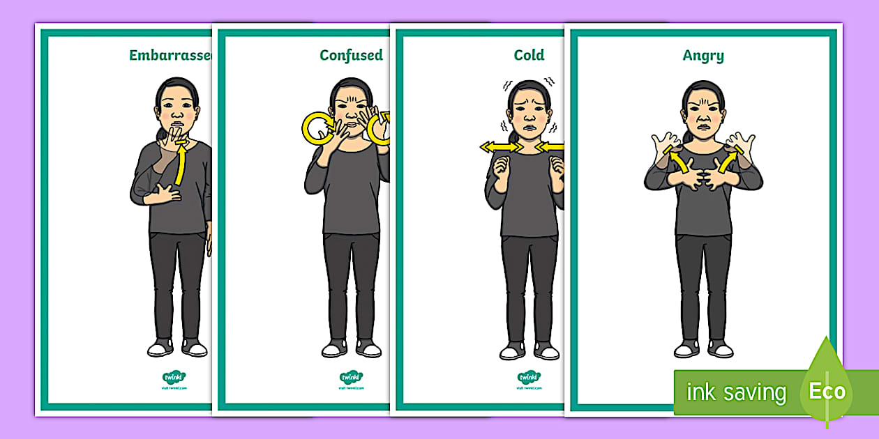 British Sign Language (BSL) Emotions and Feelings Display Posters