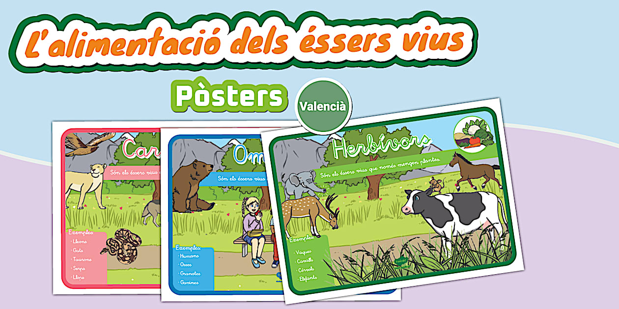 Pòsters: L'alimentació dels éssers vius - Valencià