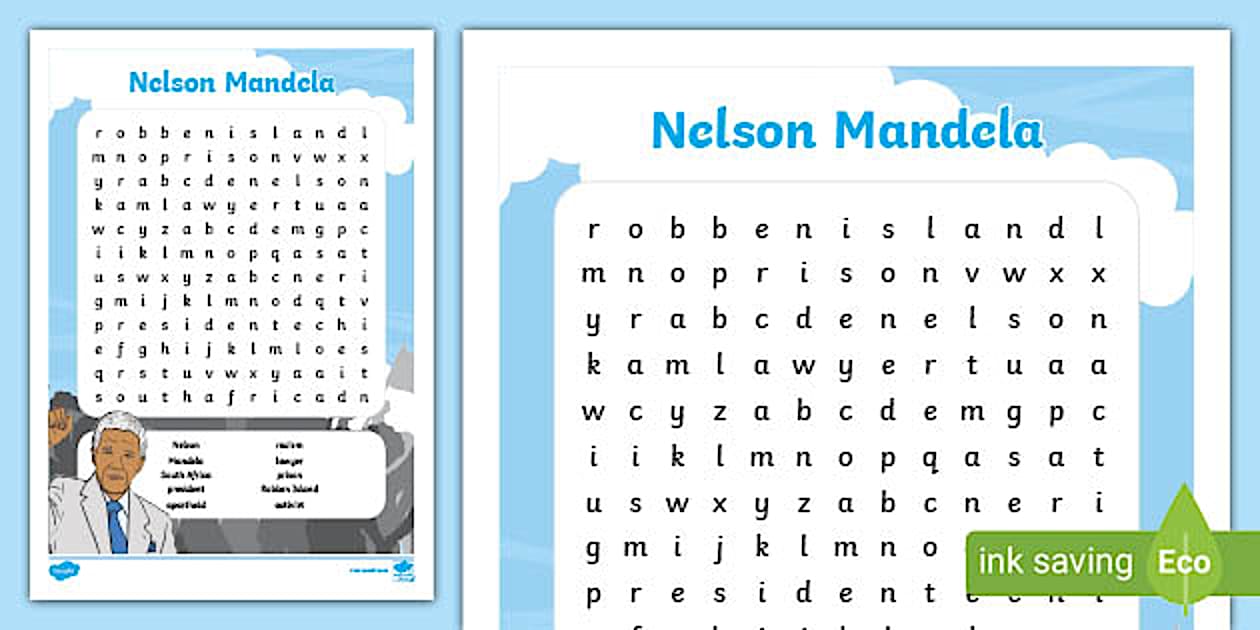Nelson Mandela Word Search (Teacher-Made) - Twinkl
