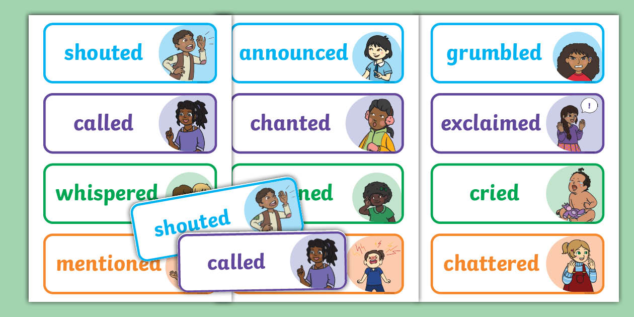 45 Said Synonyms Word Cards I Ready to use Resources