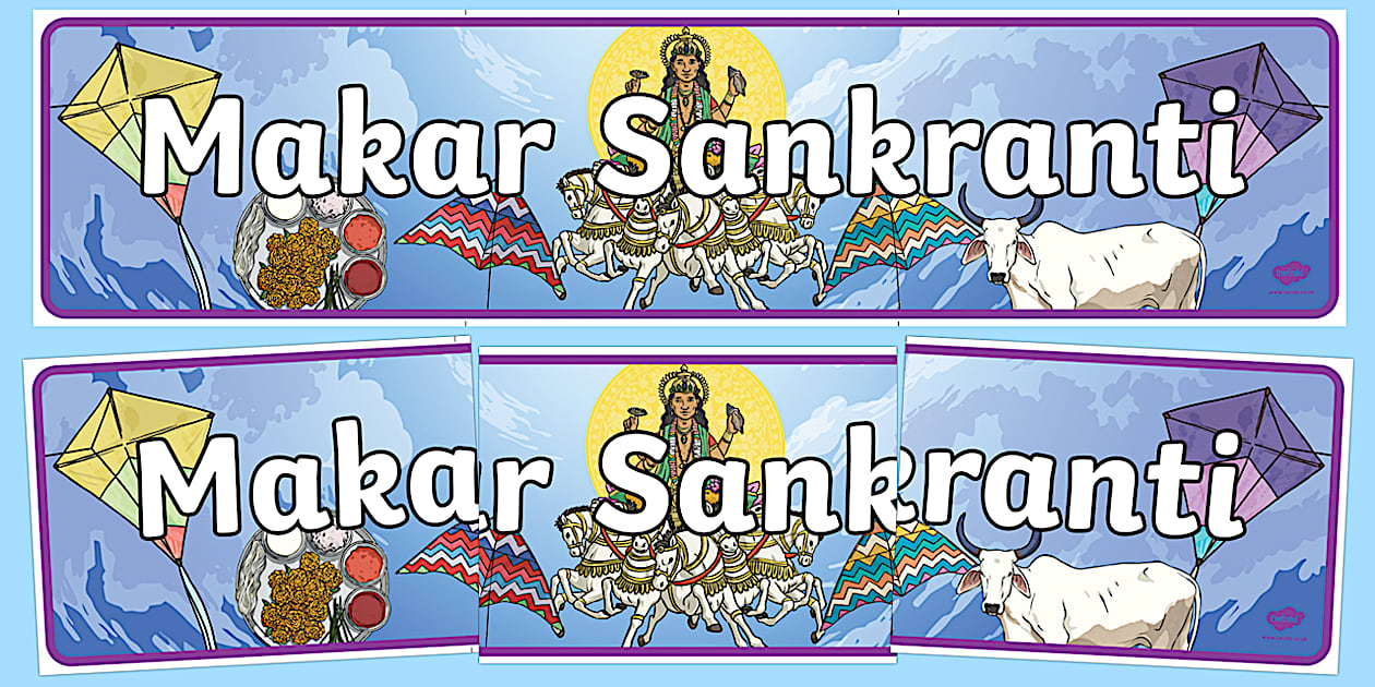 Precursive Makar Sankranti Display Banner (teacher made)