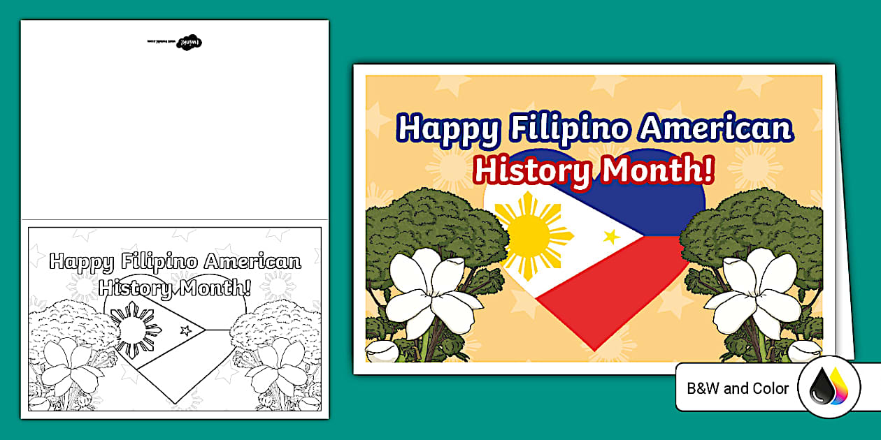 Filipino American History Month Greeting Card - Twinkl