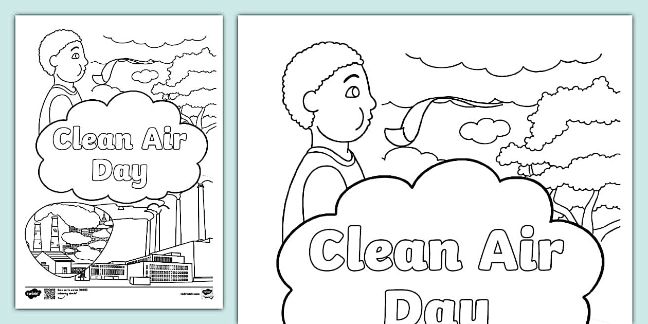 Clean Air Day Colouring Sheet (teacher made) - Twinkl