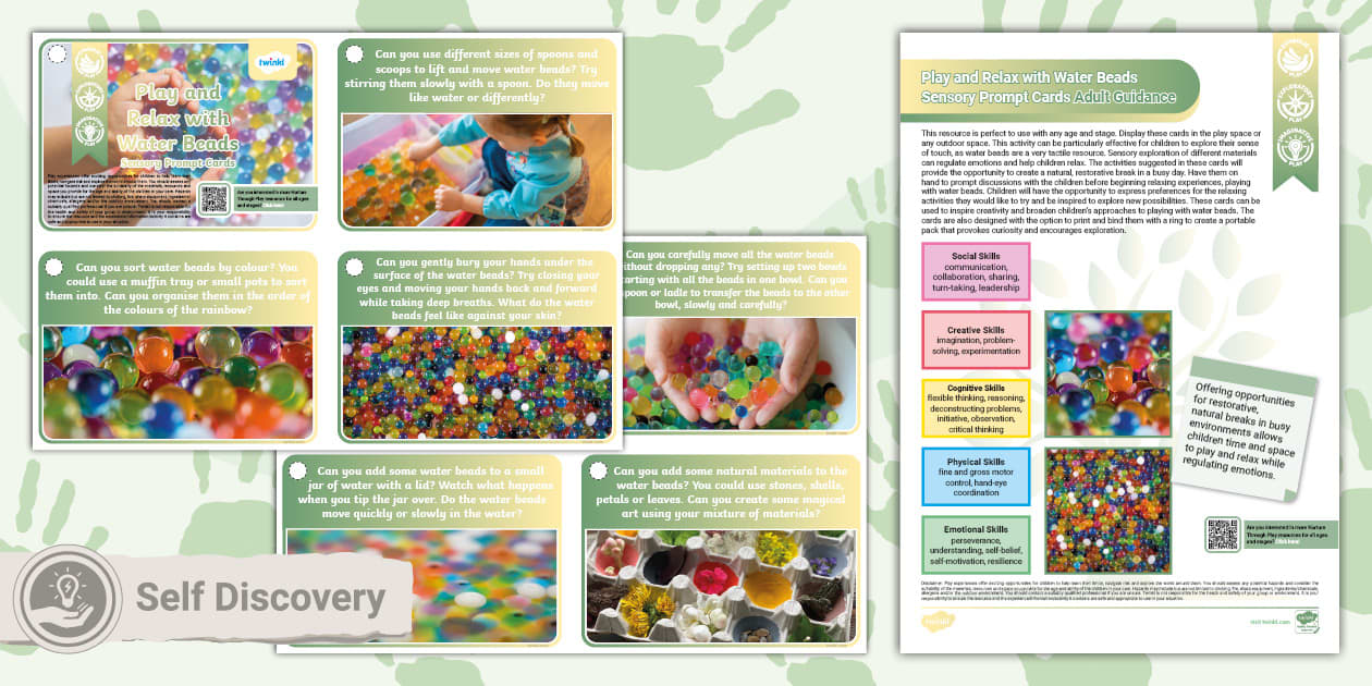 Play and Relax with Water Beads Sensory Prompt Cards