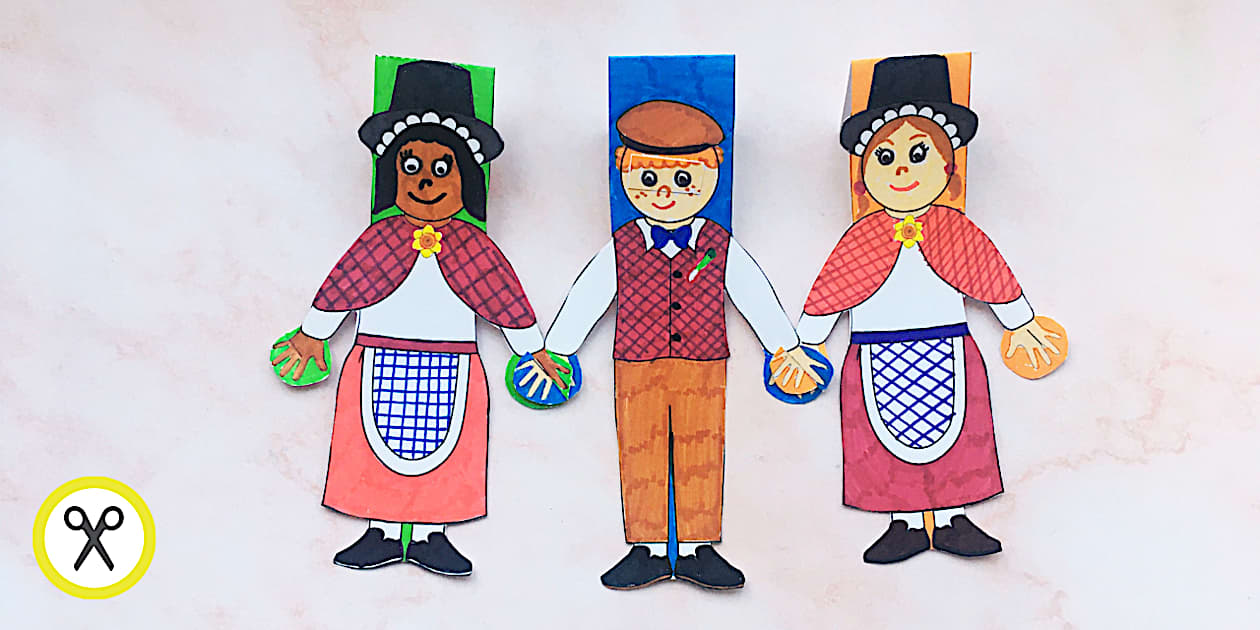 Traditional Welsh Dress Paper Chain - St. David's Day Craft