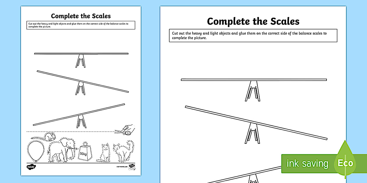 Complete the Scale Worksheet / Worksheet (teacher made)