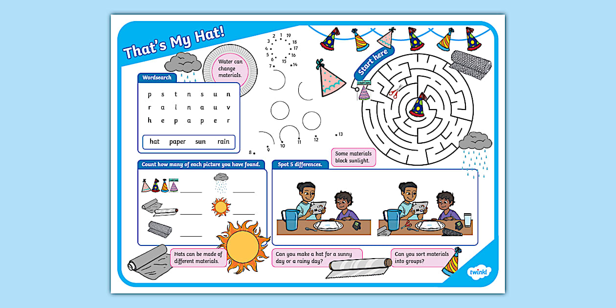 That's My Hat! Activity Mat (teacher made) - Twinkl