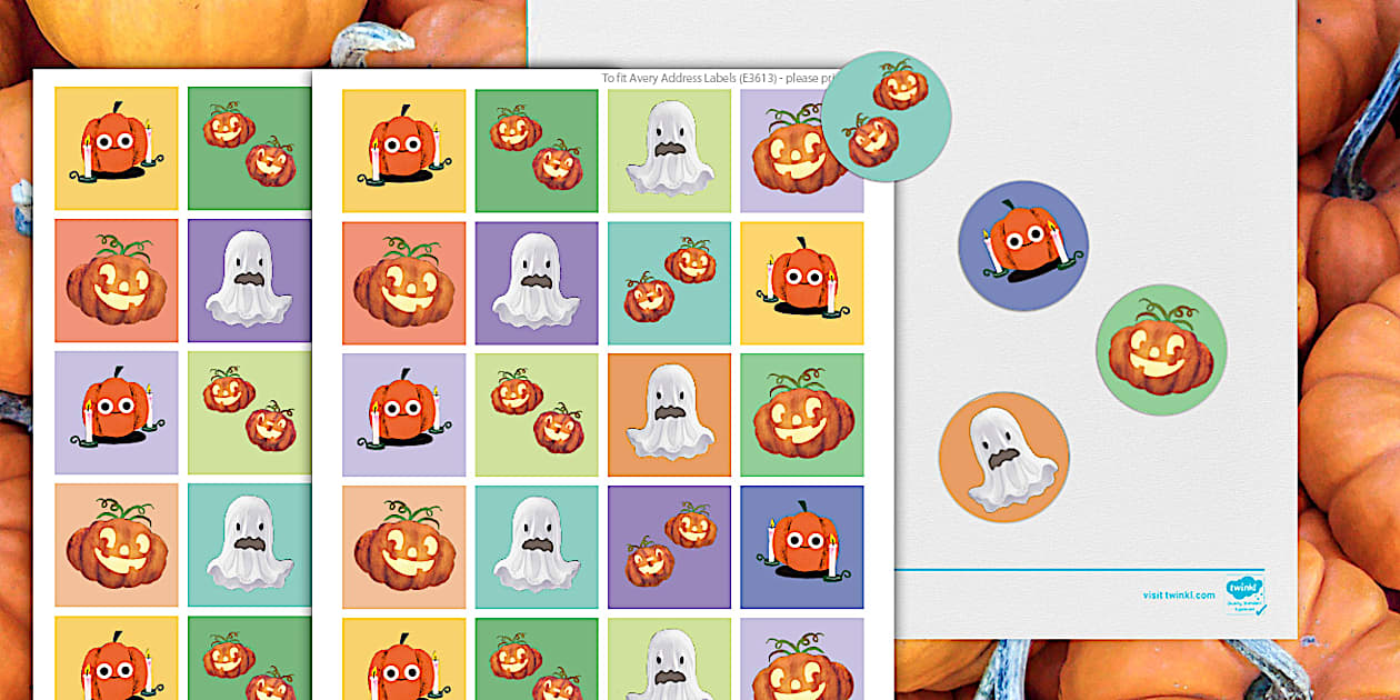 Halloween Cute Pumpkin Ghost - Decorative Stickers - Twinkl