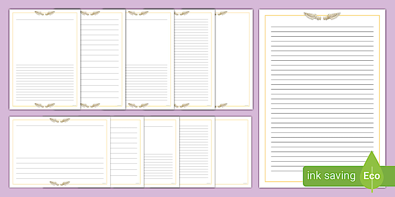 Wings Writing Borders (teacher made) - Twinkl