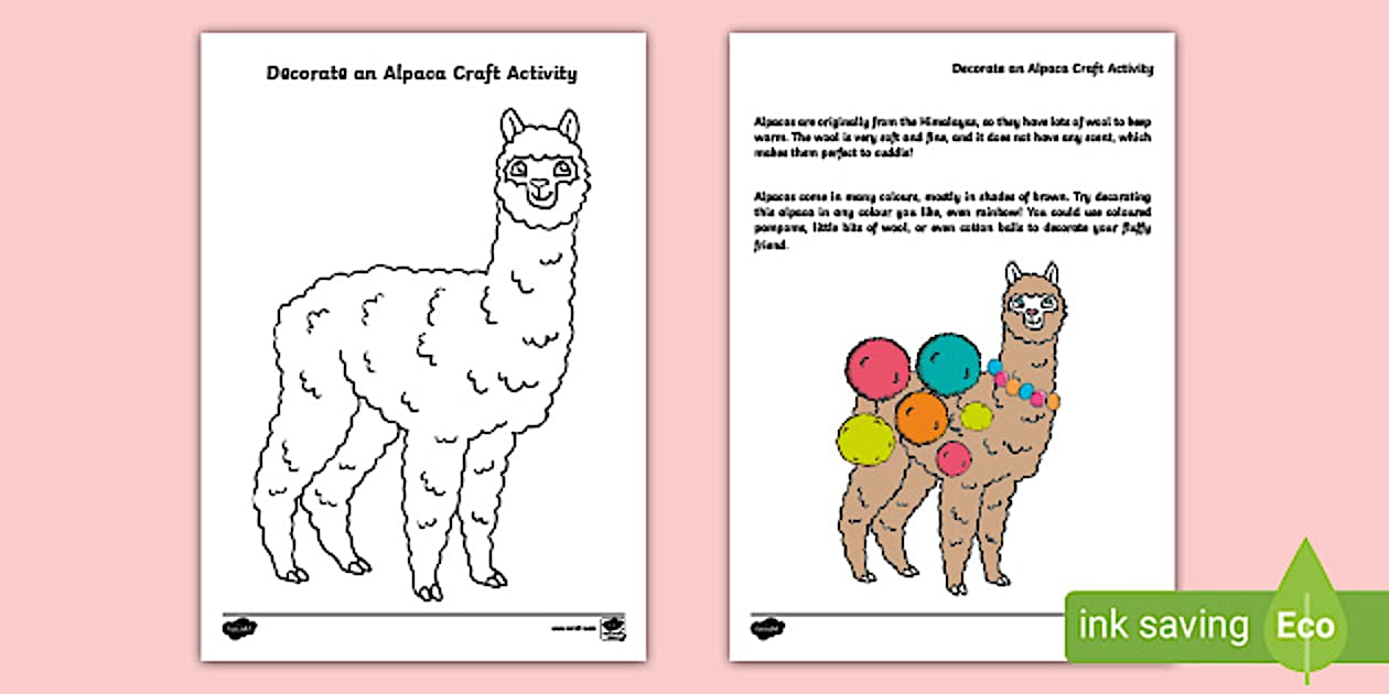 Decorate an Alpaca Craft Activity | Primary Resources
