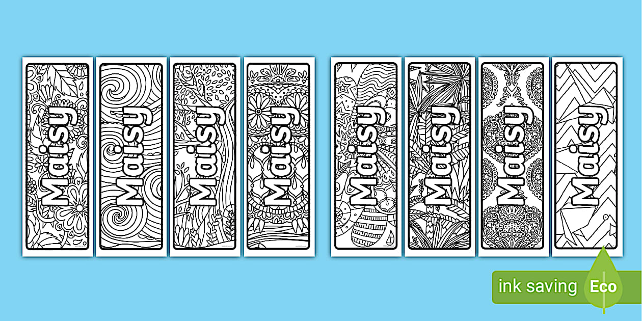 Maisy Mindfulness Name Colouring Bookmarks (Teacher-Made)